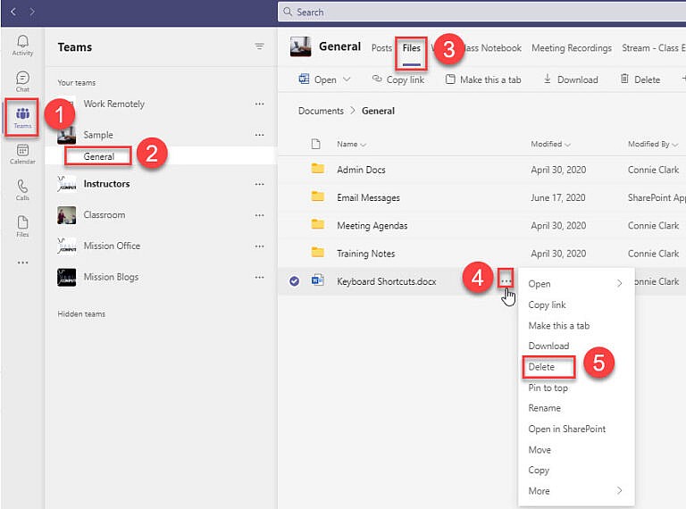 Deleting Files in Teams | Mission Computers